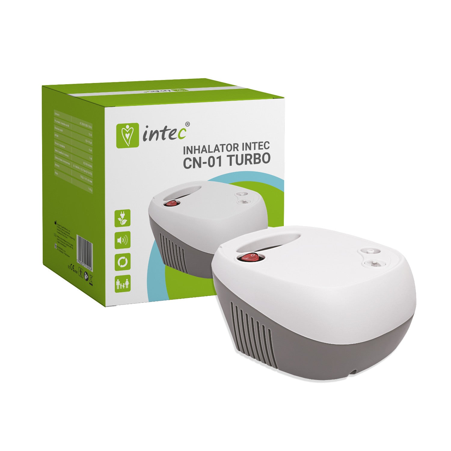 Intec CN-01 Turbo Inhalator Nebulisator Kompressor Inhalator För Vuxna ...